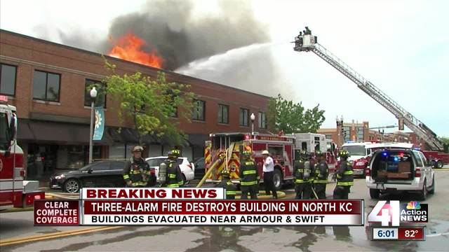 Crews battle large building fire in North Kansas City - KSHB.com 41 ...